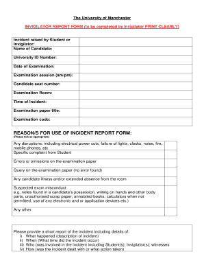 Fillable Online Exam incident report form Fax Email Print - pdfFiller