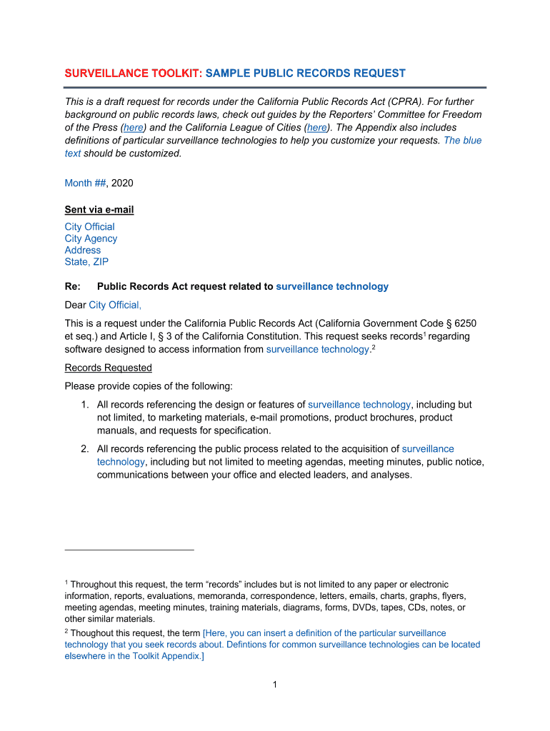 Fillable Online PDF sample public records act request - Berkeley Law ...