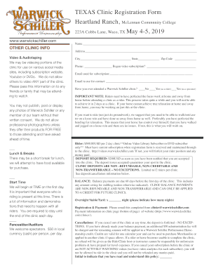 Fillable Online TEXAS Clinic Registration Form Fax Email Print - pdfFiller