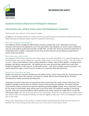Fillable Online QIB participants database form - Quadram Institute Fax ...