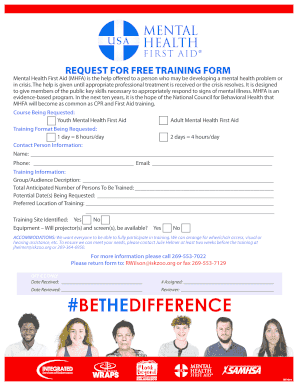 Fillable Online Free MHFA Request Form2019 Fax Email Print - pdfFiller