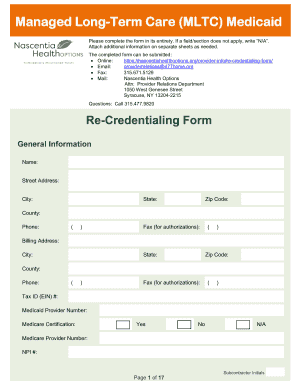 Fillable Online Managed Long-Term Care (MLTC) Medicaid Fax Email Print ...