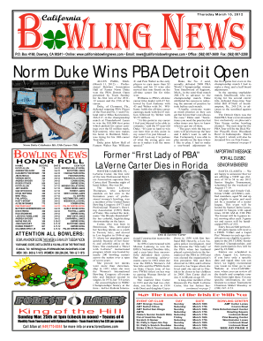 Fillable Online laVerne carter dies in Florida - California Bowling ...