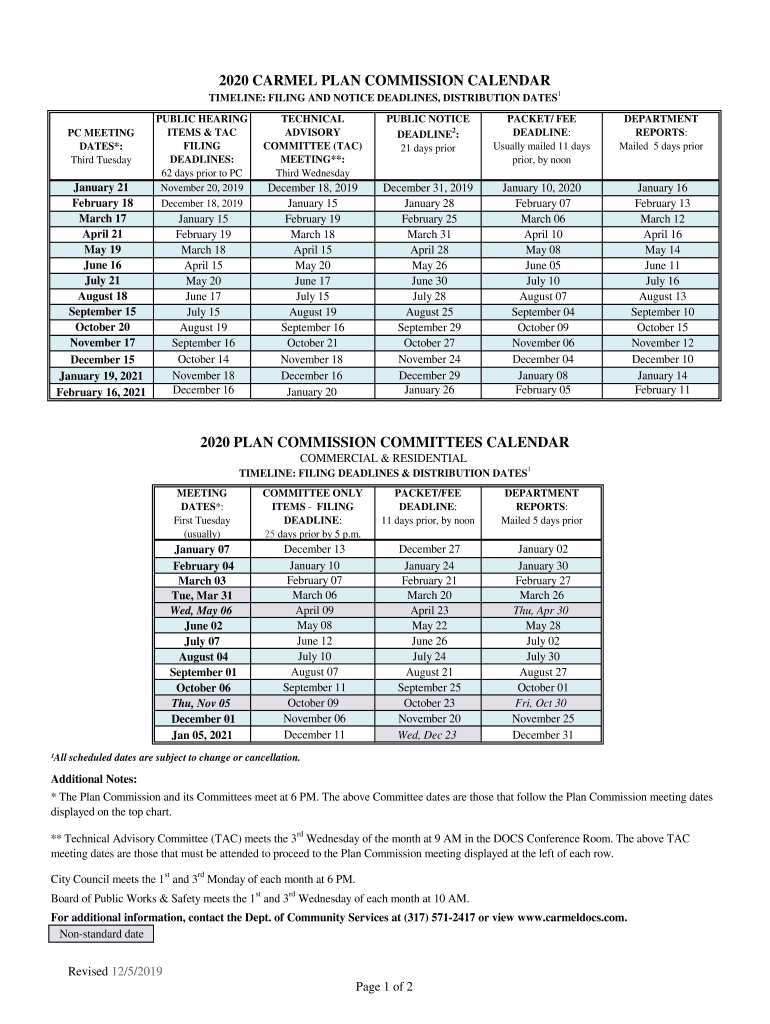Fillable Online Fillable Online TIMELINE: FILING AND NOTICE DEADLINES ...
