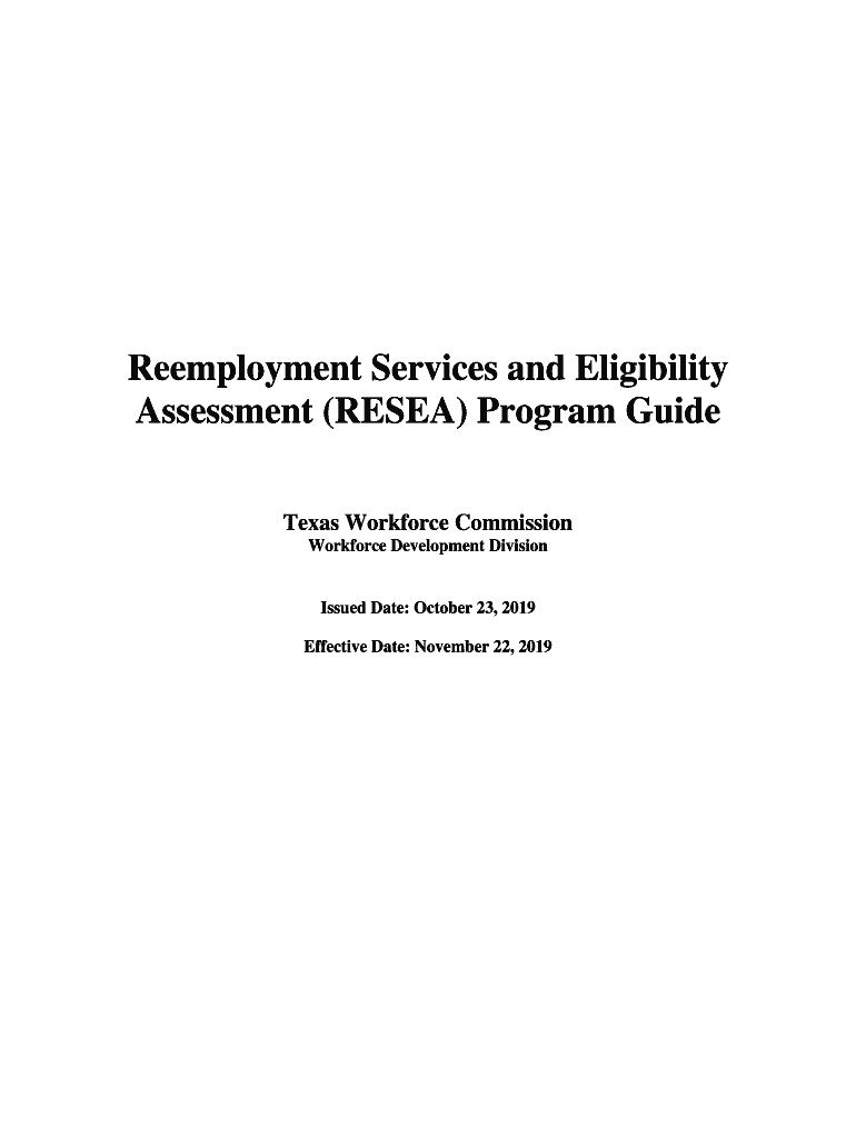 Fillable Online Reemployment Services and Eligibility Assessment ...
