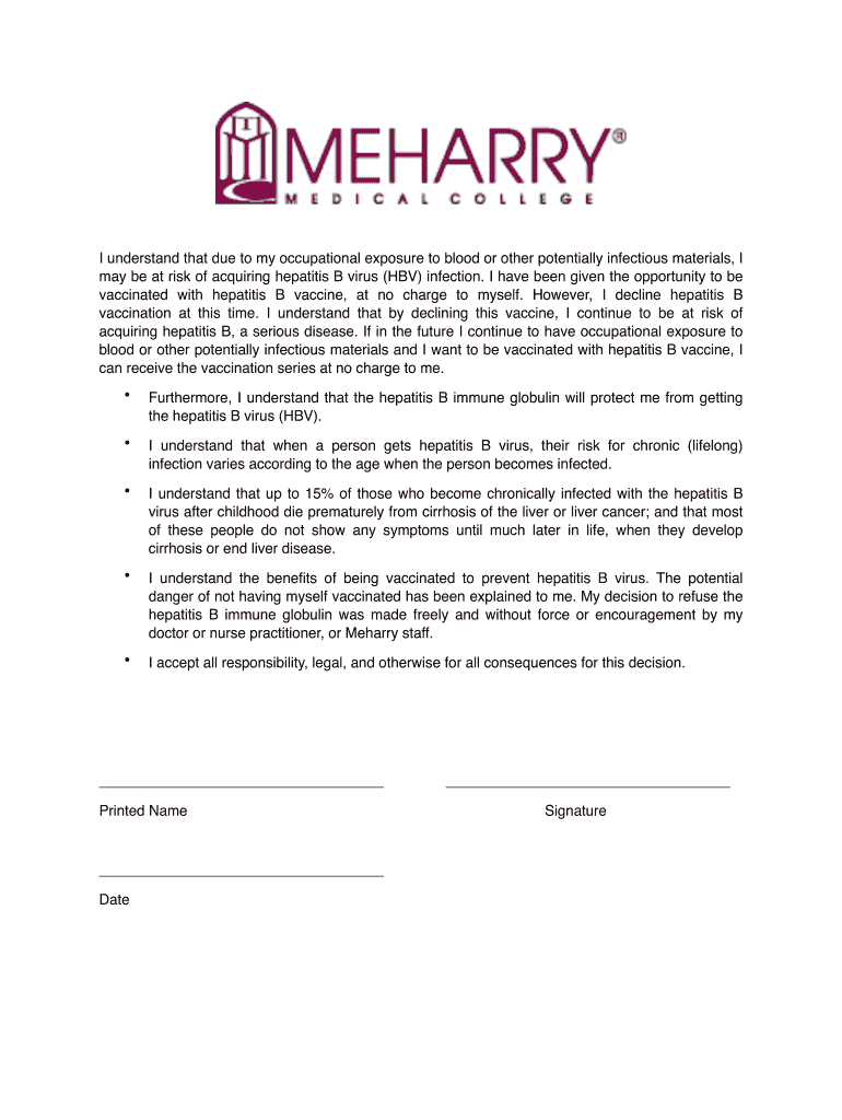 Fillable Online MMC Hep B Declination Form Fax Email Print - pdfFiller