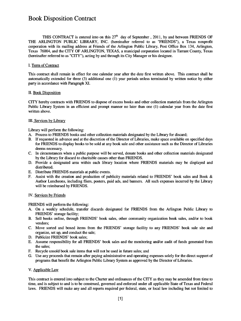 Fillable Online Book Disposal Agreement.docx Fax Email Print - pdfFiller