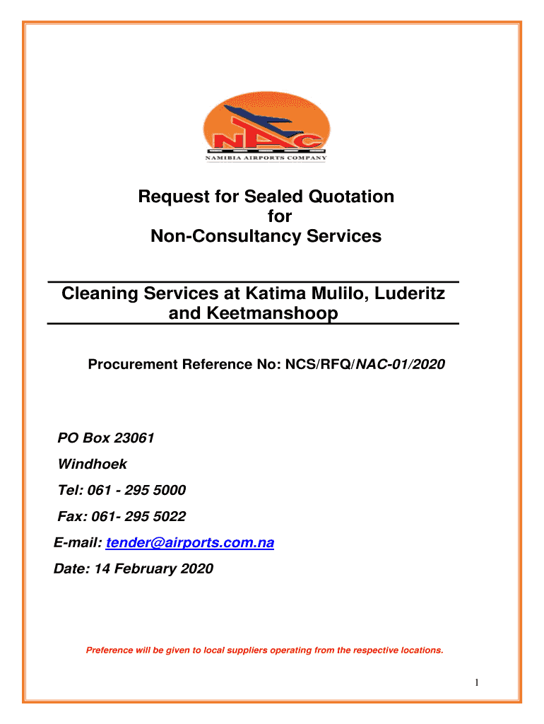 Fillable Online Request for Sealed Quotation for Non-Consultancy Services ... Fax Email Print ...
