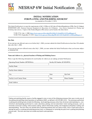Fillable Online NESHAP 6W Initial Notification - linncleanair.org Fax ...