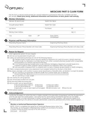 Fillable Online Medicare Part D Prescription Drug Claim Form - Express ...