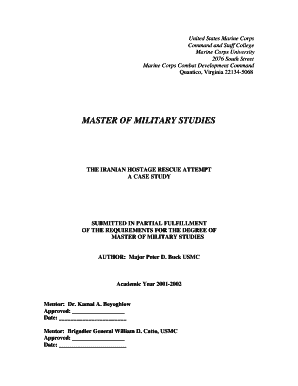 Fillable Online United States Marine Corps Command and Staff College ...