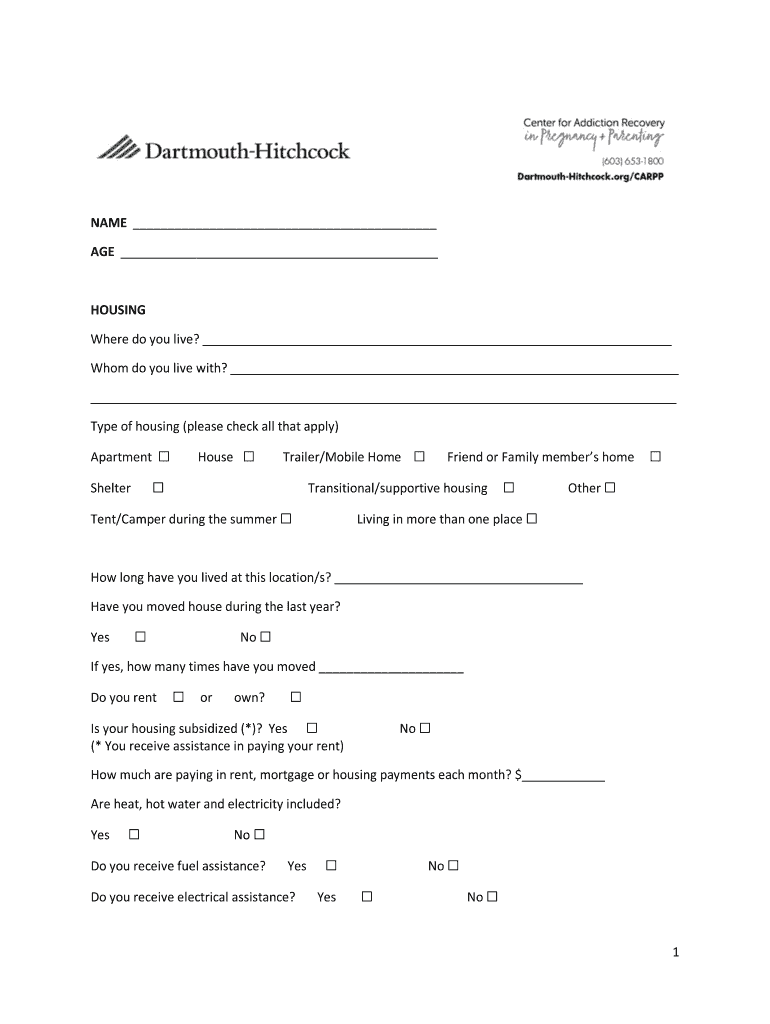 Fillable Online med dartmouth-hitchcock Sample Case Management Needs ...