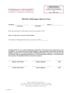 Fillable Online 2020-2021 Child Support Received Form Fax Email Print ...