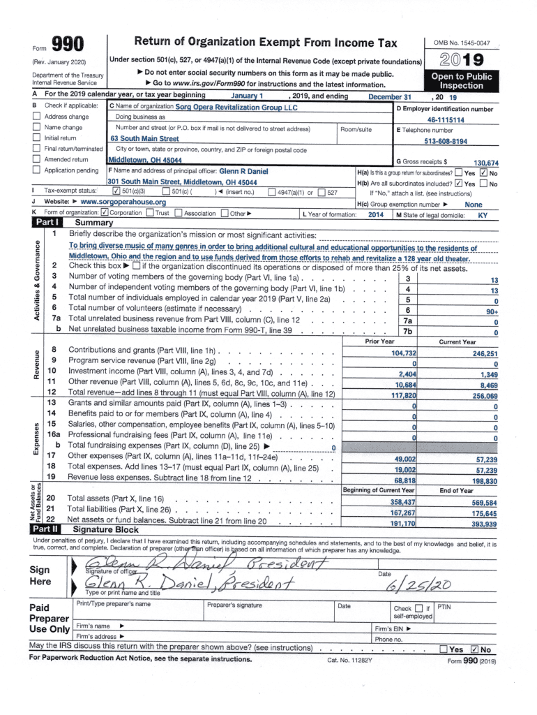 Fillable Online Sorg 2019 Form 990 Final Fax Email Print - pdfFiller