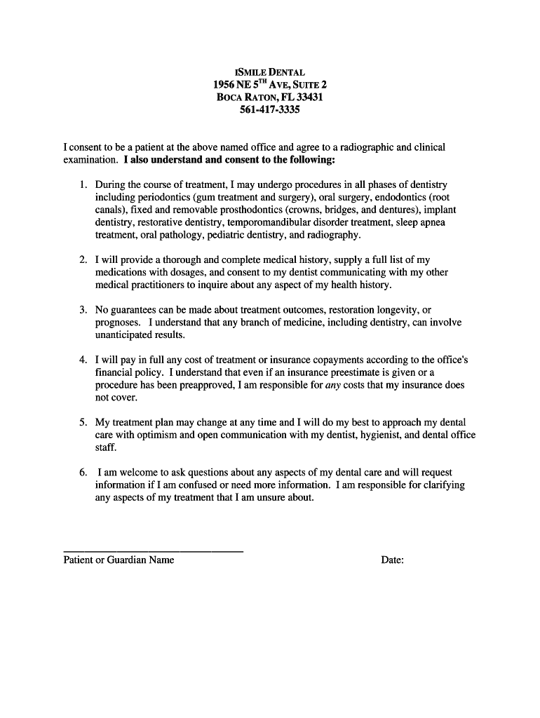 Fillable Online CONSENT FORM - GENERAL Fax Email Print - pdfFiller