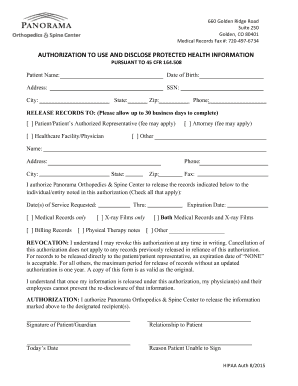 Fillable Online HIPAA Authorization Form 30 9.17.2020 Fax Email Print ...