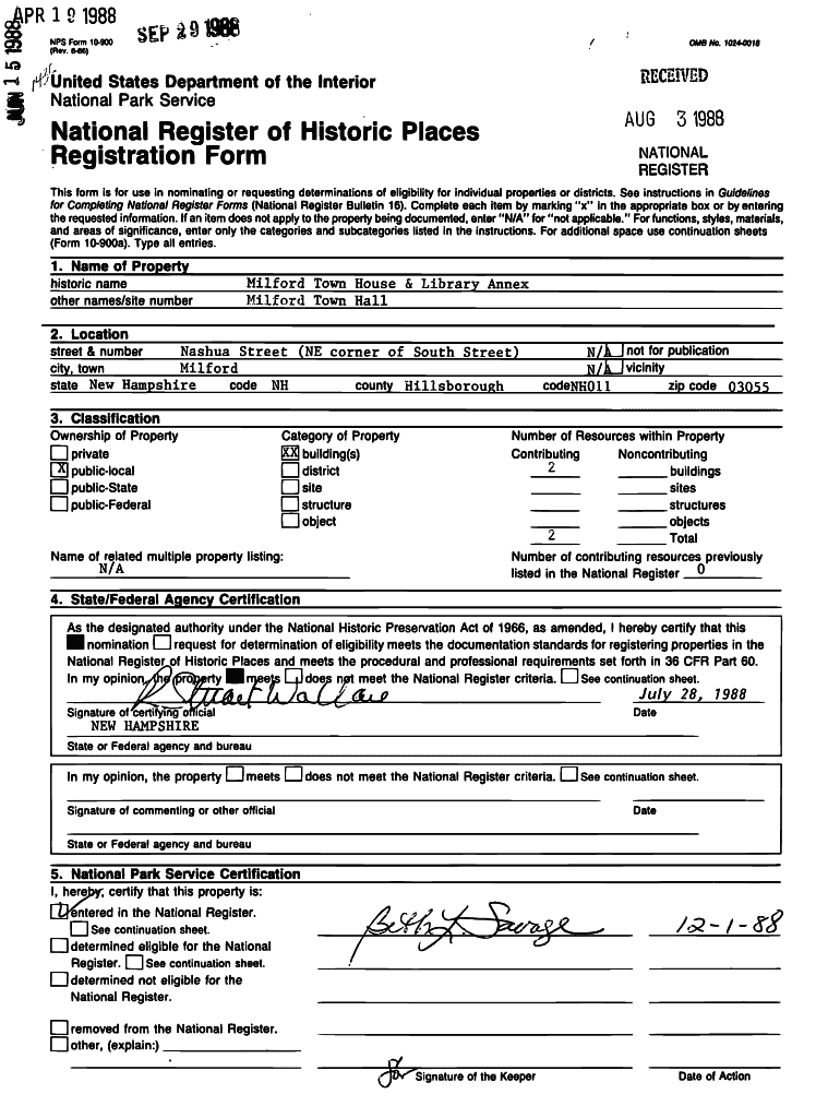 Fillable Online Fillable Online 10244018 NFS Form 10900 (Rev Fax Email ...