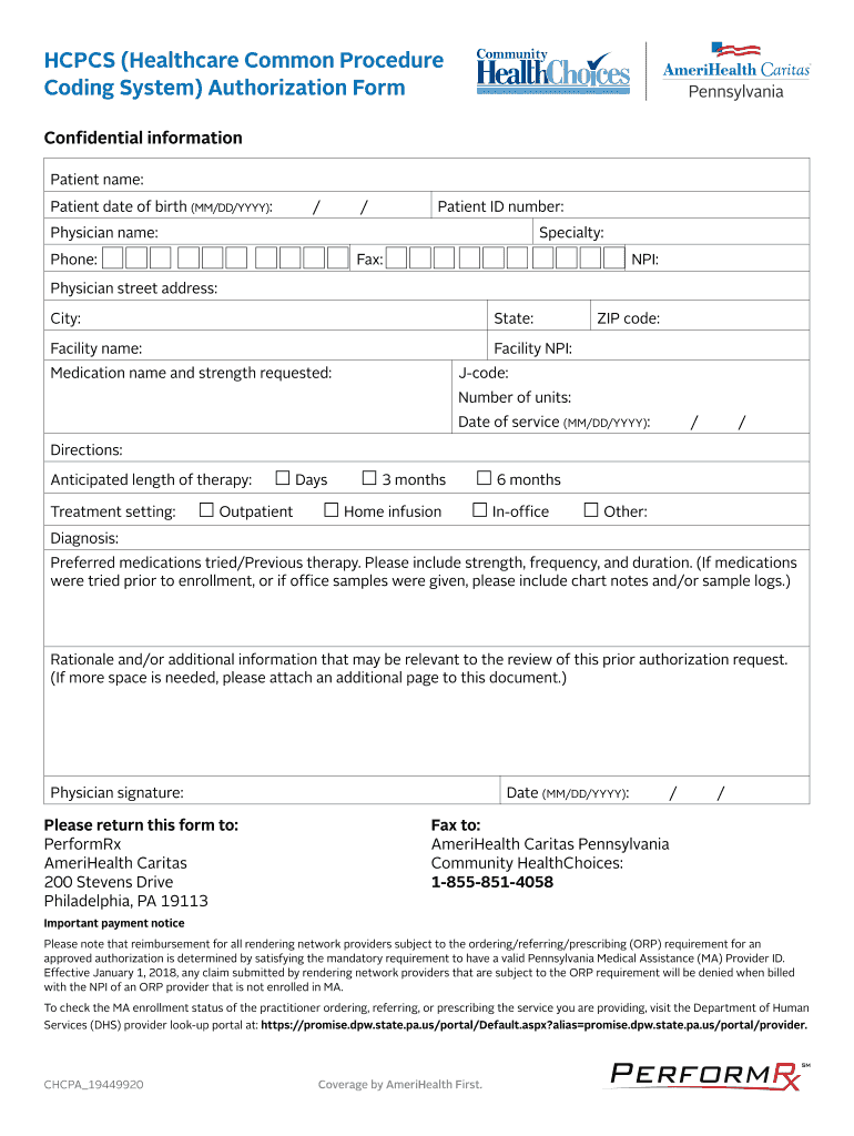 Fillable Online HCPCS (Healthcare Common Procedure Coding System ...