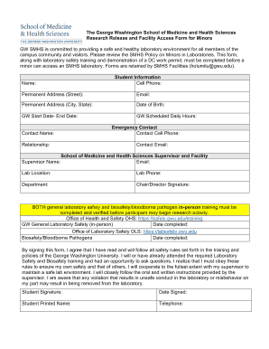 Fillable Online SMHS Research Release and Facility Access Form for ...