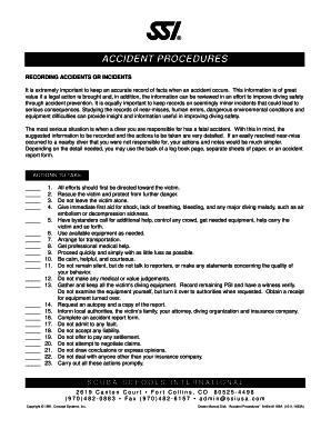 Fillable Online Accident Procedures Sheet Fax Email Print - pdfFiller
