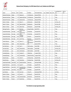 Fillable Online opi mt Montana Schools Participating in the USDA NSLP ...
