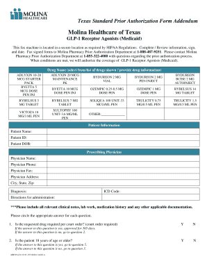 Fillable Online GLP-1 Receptor Agonists (Medicaid). GLP-1 Receptor ...