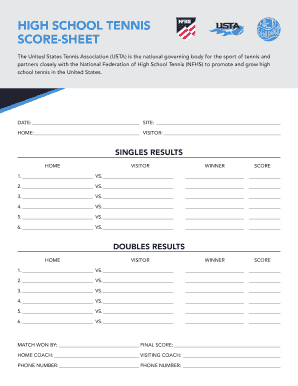 Fillable Online Tennis Score Book Tennis Score Sheets, Tennis Score ...