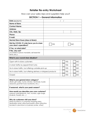 Fillable Online Retailer Re-entry Worksheet 4 24 Fax Email Print ...