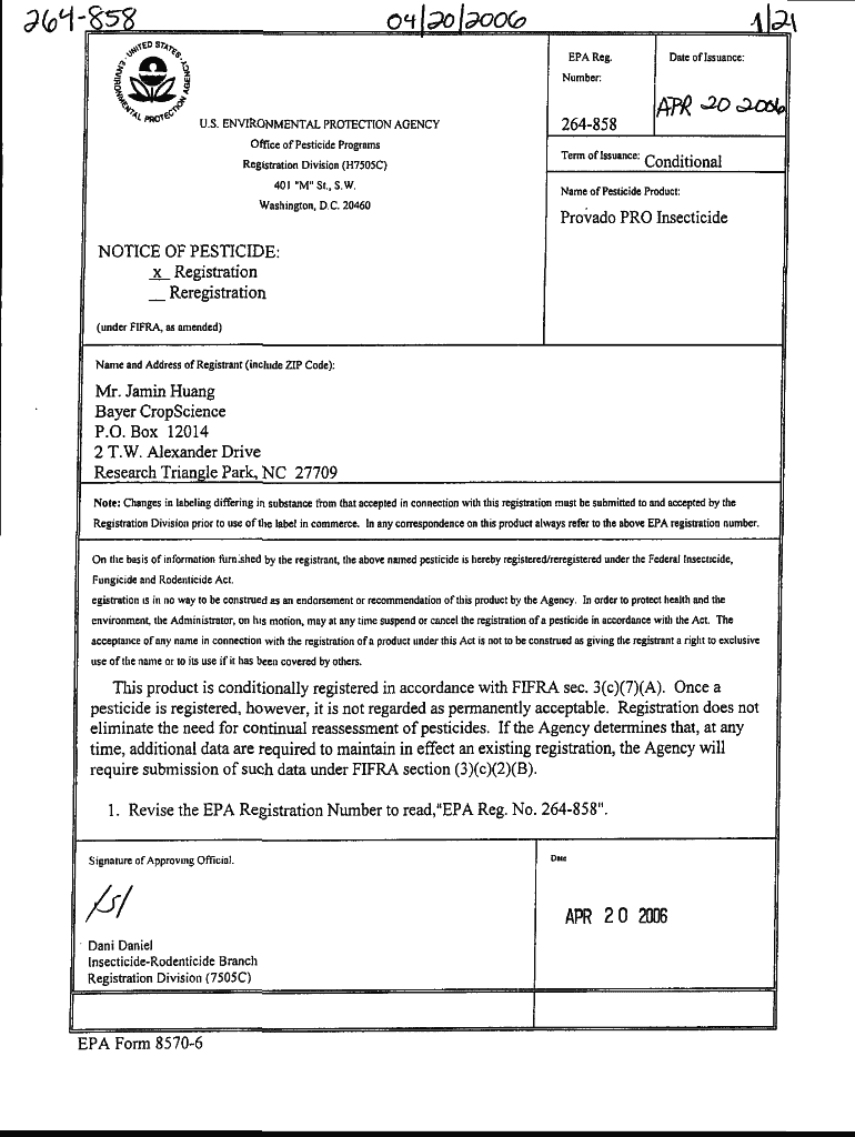 Fillable Online U.S. EPA, Pesticide Product Label, PROVADO PRO ...