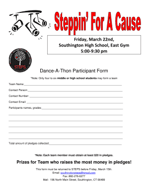 Fillable Online STEPS Dance A Thon Fax Email Print - pdfFiller