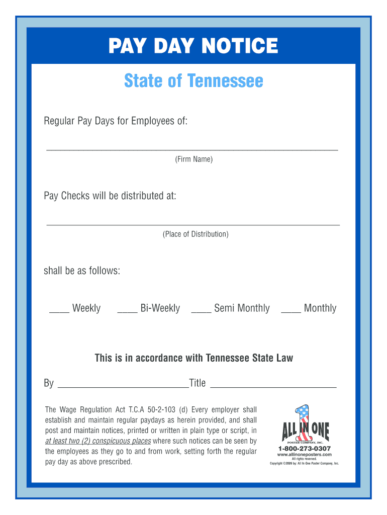 Payday Notice Example - Fill Online, Printable, Fillable, Blank | pdfFiller
