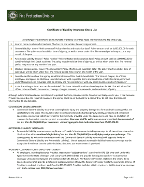 Fillable Online Certificate of liability insurance checklist & example ...