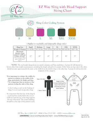 Ez Way Sling Size Chart - Fill Online, Printable, Fillable, Blank ...
