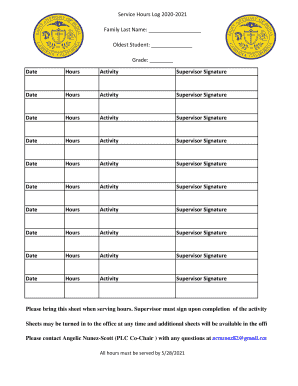 Fillable Online SAPS Service Hour Sheet.xlsx Fax Email Print - pdfFiller