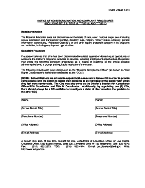 Fillable Online Notice of Non-Discrimination - US Department of ...