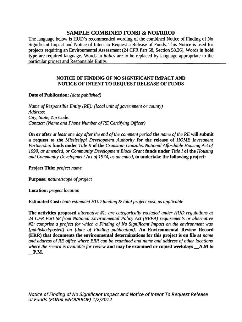 Sample Notice of Intent to Request a Release of ... - Illinois.gov Doc ...