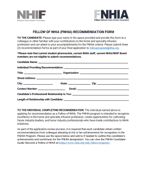 Fillable Online FELLOW OF NHIA (FNHIA) RECOMMENDATION FORM Fax Email ...