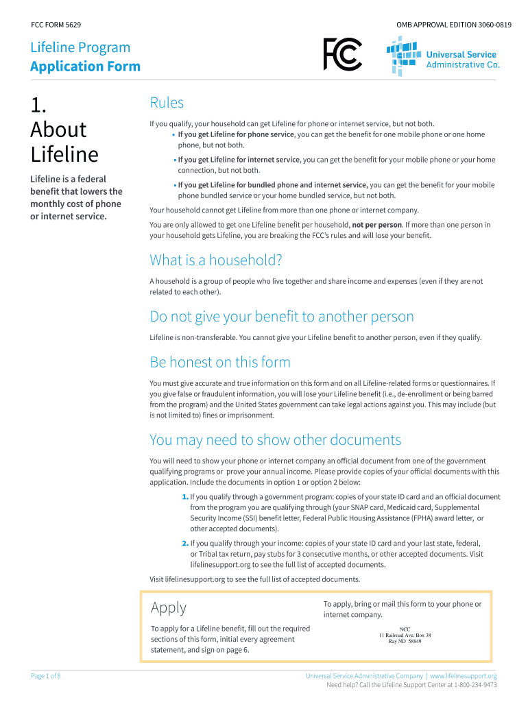 Fillable Online Fillable Online Lifeline Program Application Form Fax ...