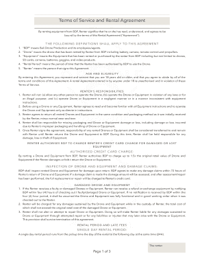Fillable Online Drone rental agreement BDP Fax Email Print - pdfFiller
