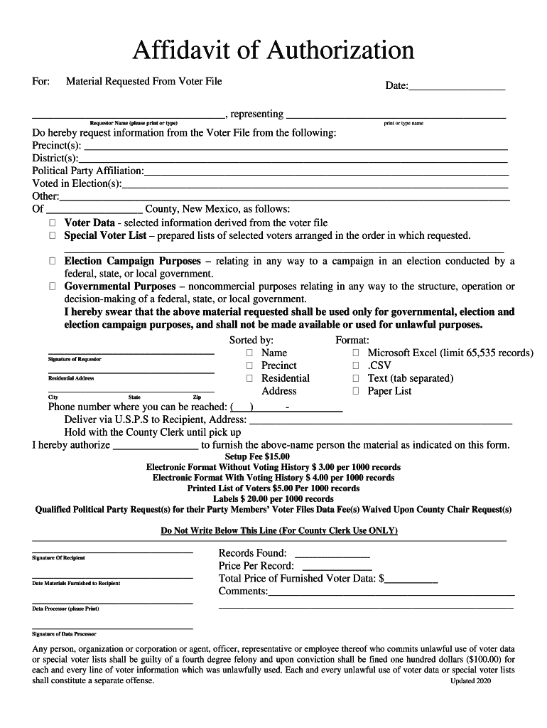 Fillable Online Fillable Online Affidavit of Authorization Fax Email ...