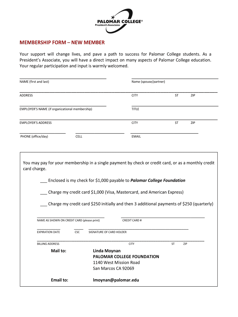 Fillable Online www2 palomar Forms Enrollment Services Fax Email Print ...