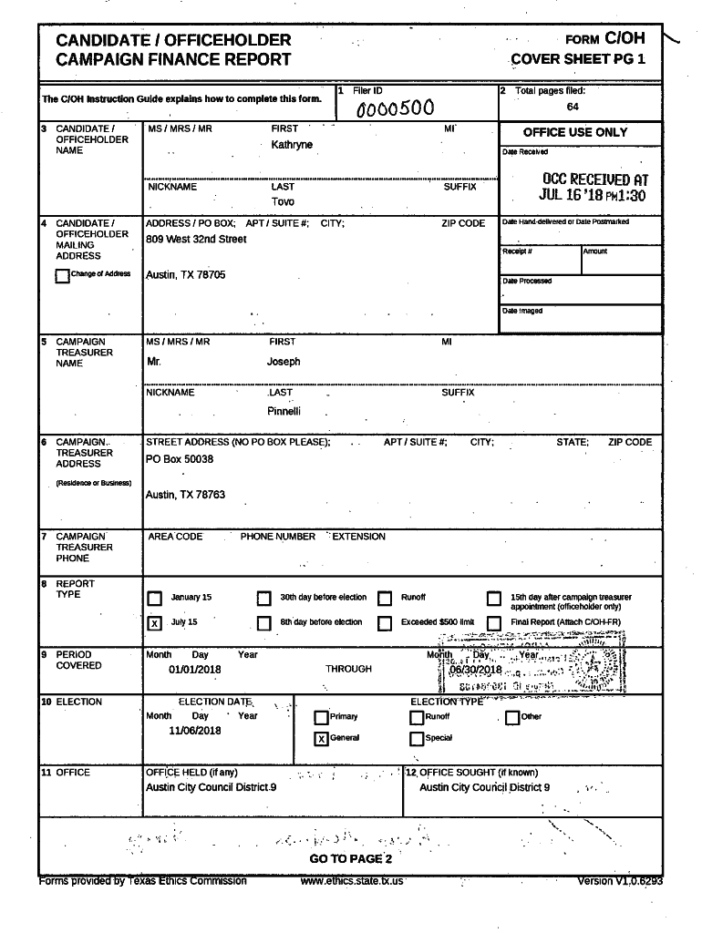 Fillable Online OCC RECEIVED fiT Fax Email Print - pdfFiller