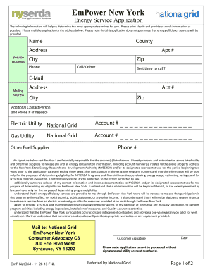 Fillable Online Energy Service Application Fax Email Print - pdfFiller