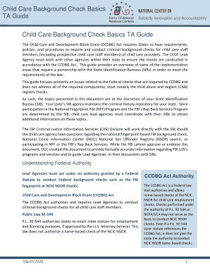 Fillable Online Child Care Background Check Basics TA Guide - HHS.gov ...