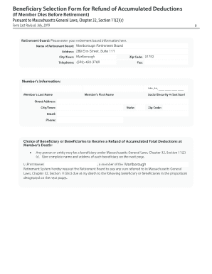 Fillable Online Introduction Beneficiary Selection Form for Refund of ...