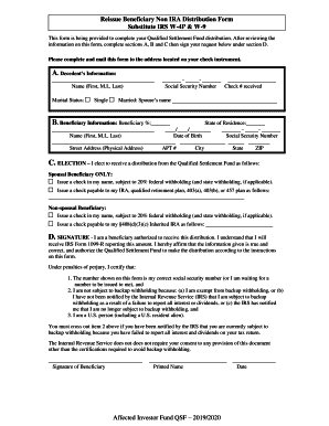 Fillable Online Beneficiary Reissue Non IRA Distribution Form ...