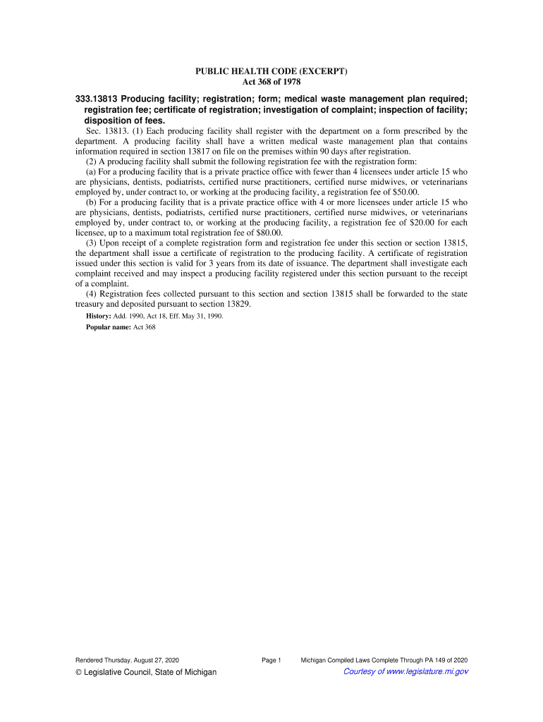 Fillable Online registration; form; medical waste management plan req ...