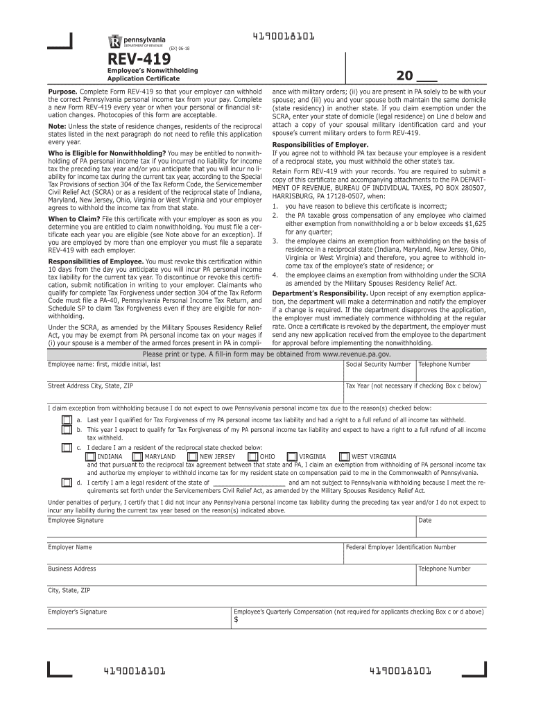 Fillable Online Pennsylvania-State Income Tax Withholding Form - WVU ...