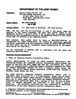 Fillable Online OF THE ARMY PERMIT Fax Email Print - pdfFiller