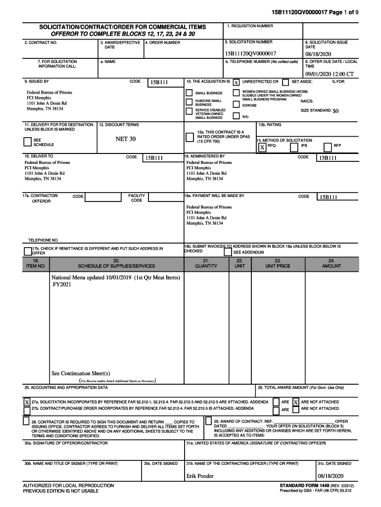 Fillable Online 15B11120QV0000017 Page 1 of 9 Fax Email Print - pdfFiller